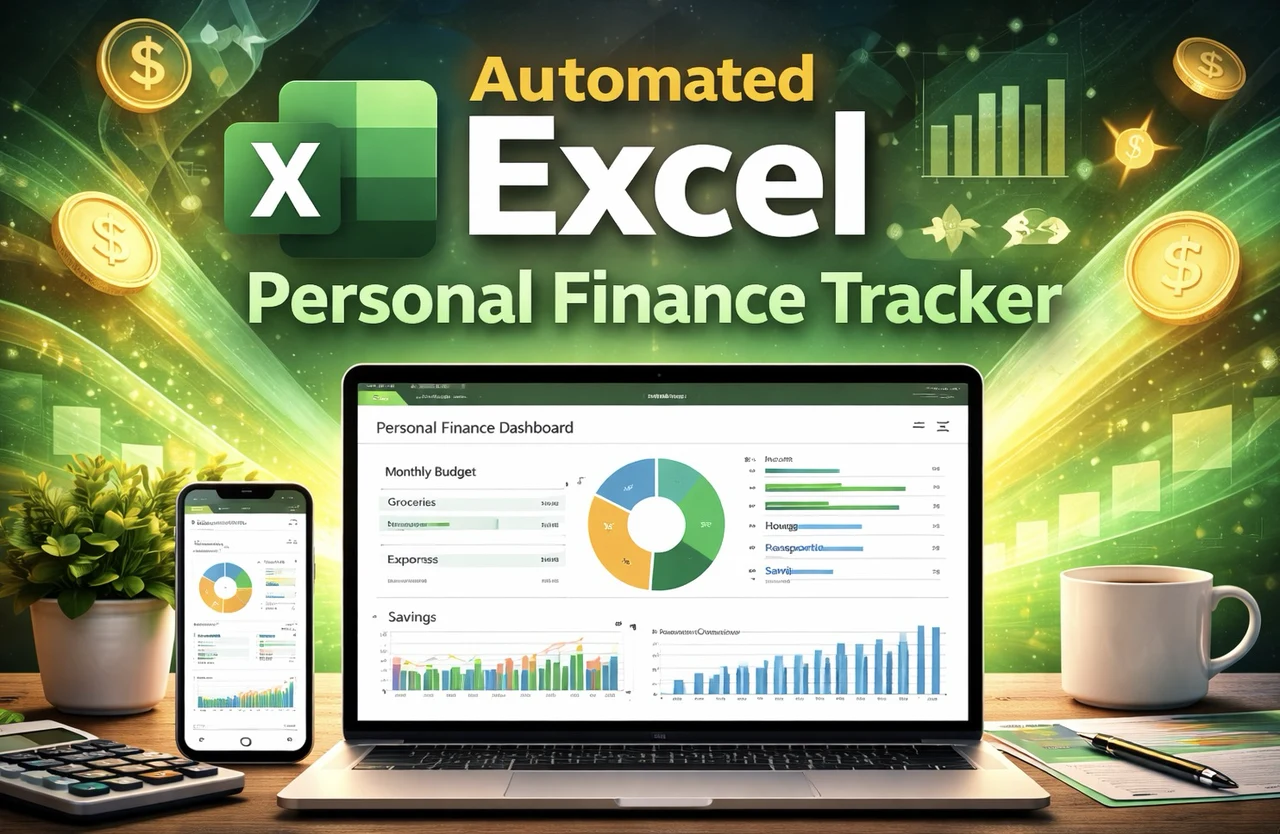 Excel Personal Finance Tracker: Budget Income, Expenses & Savings ...
